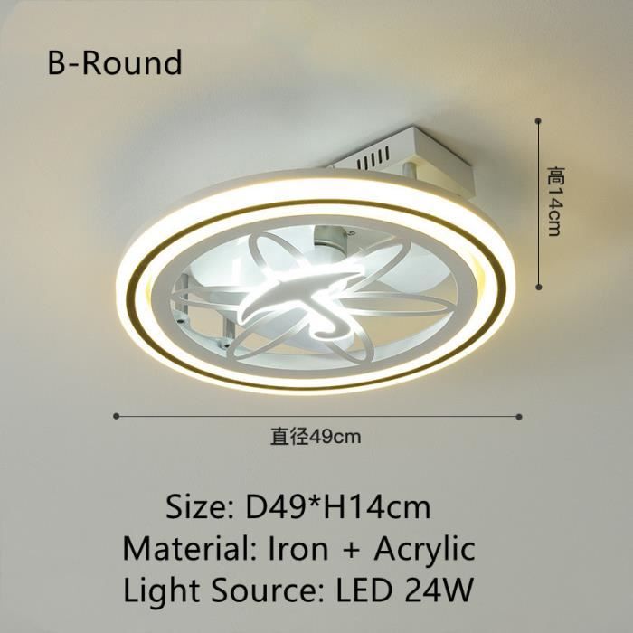 RUMOCOVO Plafonnier LED avec ventilateur intgr design nordique moderne intensit rglable en ...