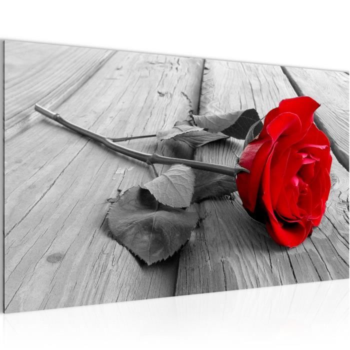 Runa art Tableau Décoration Murale Fleurs Roses 70x40 cm - 1 Panneau ...