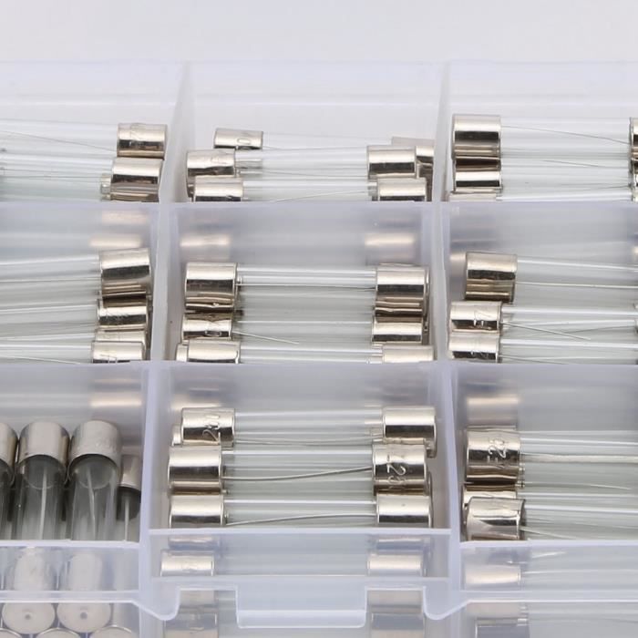 SALUTUYA tube de fusible en verre Le circuit de protection de fusible en verre 150 pcs utilise ...
