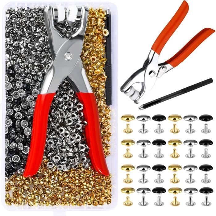 Lot de 180 rivets en cuir avec capuchon rond - 10 mm - Pour réparation ...