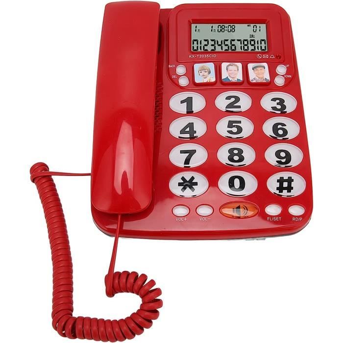 Téléphone Filaire, Ligne Fixe De Bureau Avec Identification De L'Appelant, Réglage De La ...