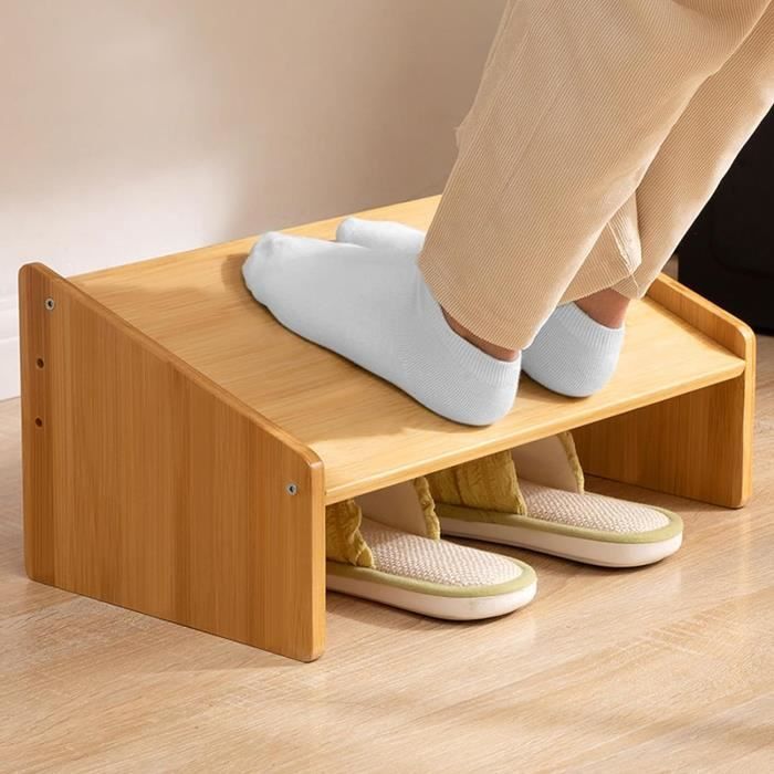 Repose Pieds Bureau Ergonomique En Bambou Bois,3 Réglables En Hauteur ...