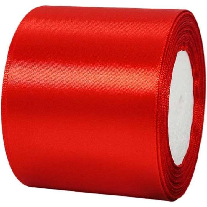 Ruban Satin Rouge Gros 75Mm,22M Polyester Ruban Satin,Ruban Cadeau ...