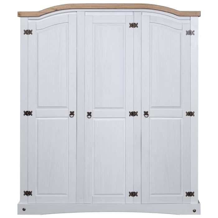 LesSaisons Garde-robe avec 3 portes Gamme Corona pin mexicain Blanc ...