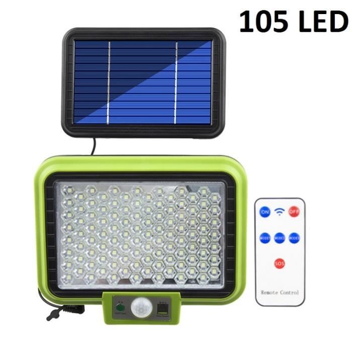 BORNE SOLAIRE ,D--Applique murale solaire étanche à 108 ou 96led avec télécommande, 3 modes ...