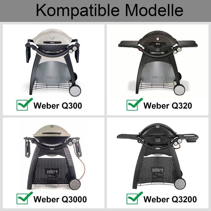 Lot de 2 grilles de barbecue en fonte pour Weber Q300, Q320, Q3000 ...