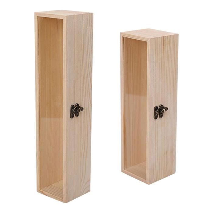 30cmx8.5cmx8cm - Boîte de rangement en bois non finie avec couvercle à ...