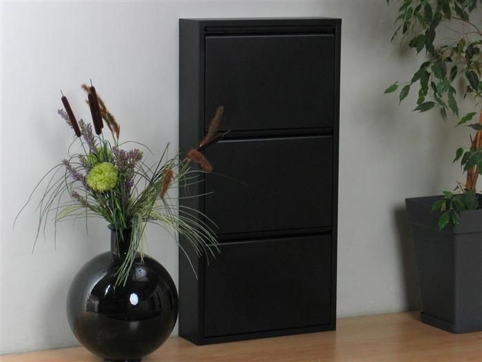 Meuble à chaussures - Pisa - 3 volets - Benne en métal - Cdiscount Maison