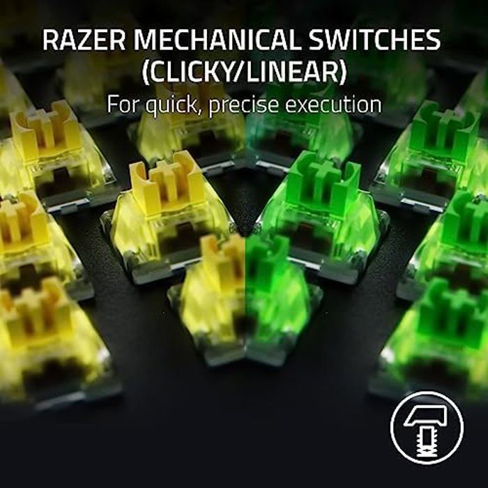 Clavier gaming - RAZER - BlackWidow V4 - Switches mécaniques verts - 6 ...