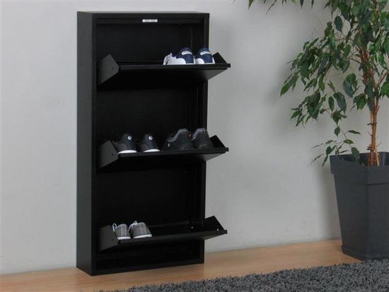 Meuble à chaussures - Pisa - 3 volets - Benne en métal - Cdiscount Maison