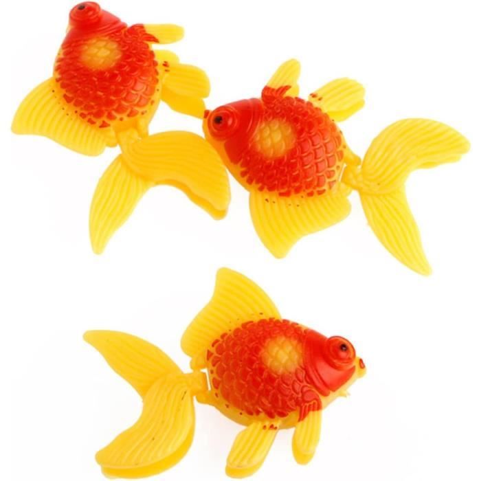 Lot de 3 poissons artificiels en plastique doré réalistes pour aquarium ...