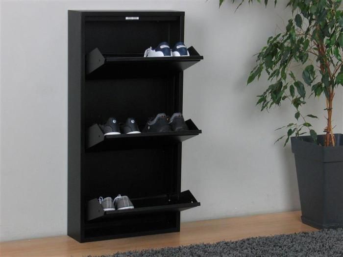 Meuble à chaussures - Pisa - 3 volets - Benne en métal - Cdiscount Maison