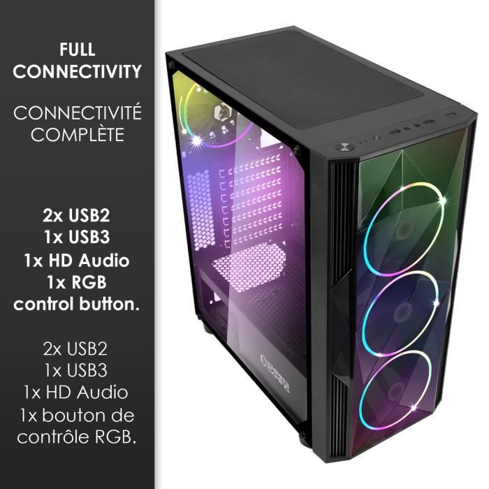 Boitier PC - EMPIRE GAMING - Diamond ARGB - Moyenne Tour ATX - Noir ...