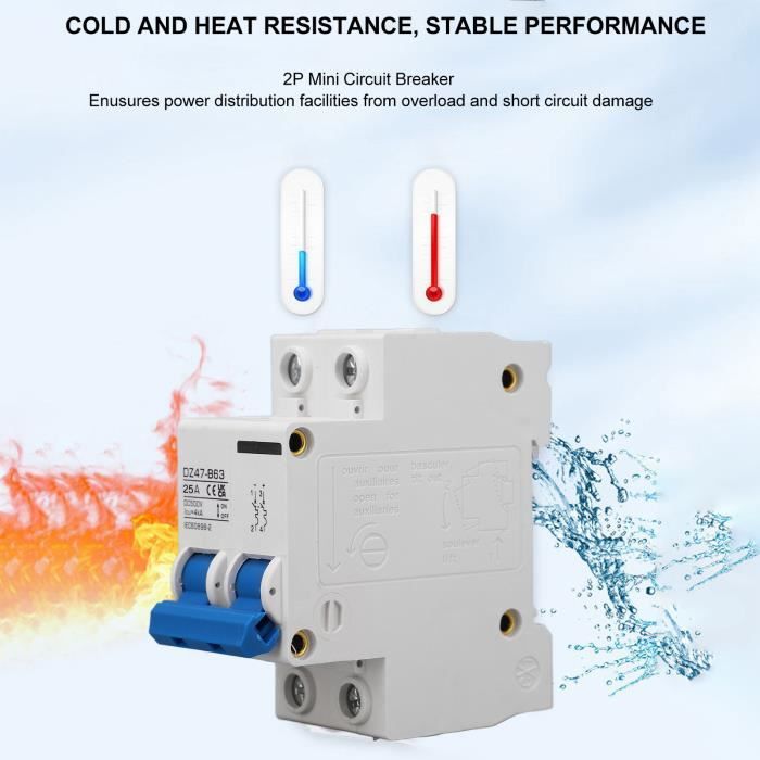 Disjoncteur Miniature - DIOCHE - 2P DC - 25A - 500V - Type B - Protection Circuit - Cdiscount ...