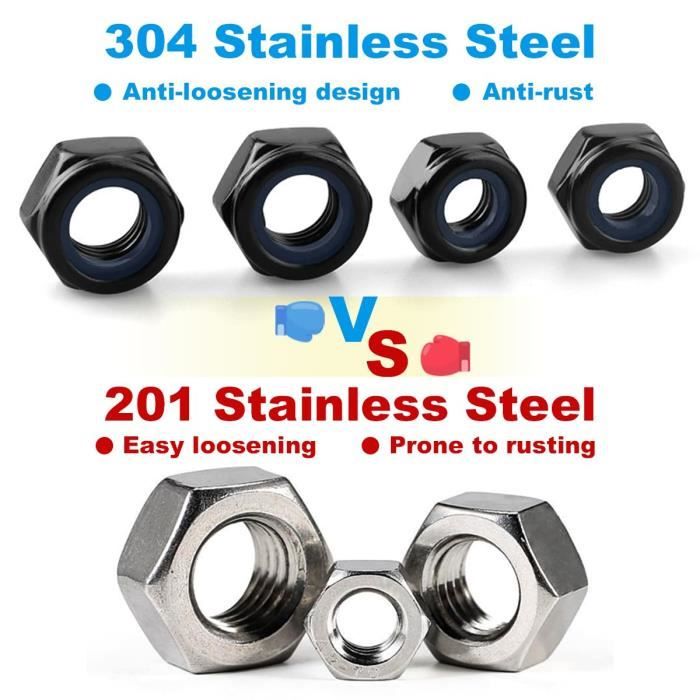 Drenky Écrou Autobloquant M8,25 Pièces Écrou De Blocage En Acier Inoxydable V2A A2 Din 985 Ecrou ...