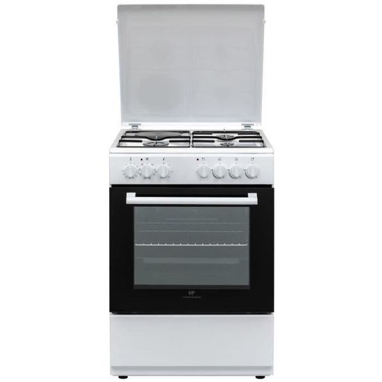 CONTINENTAL EDISON Cuisinière mixte 3+1 60x60 Multifonction Cata Allumage auto, four 65L white ...