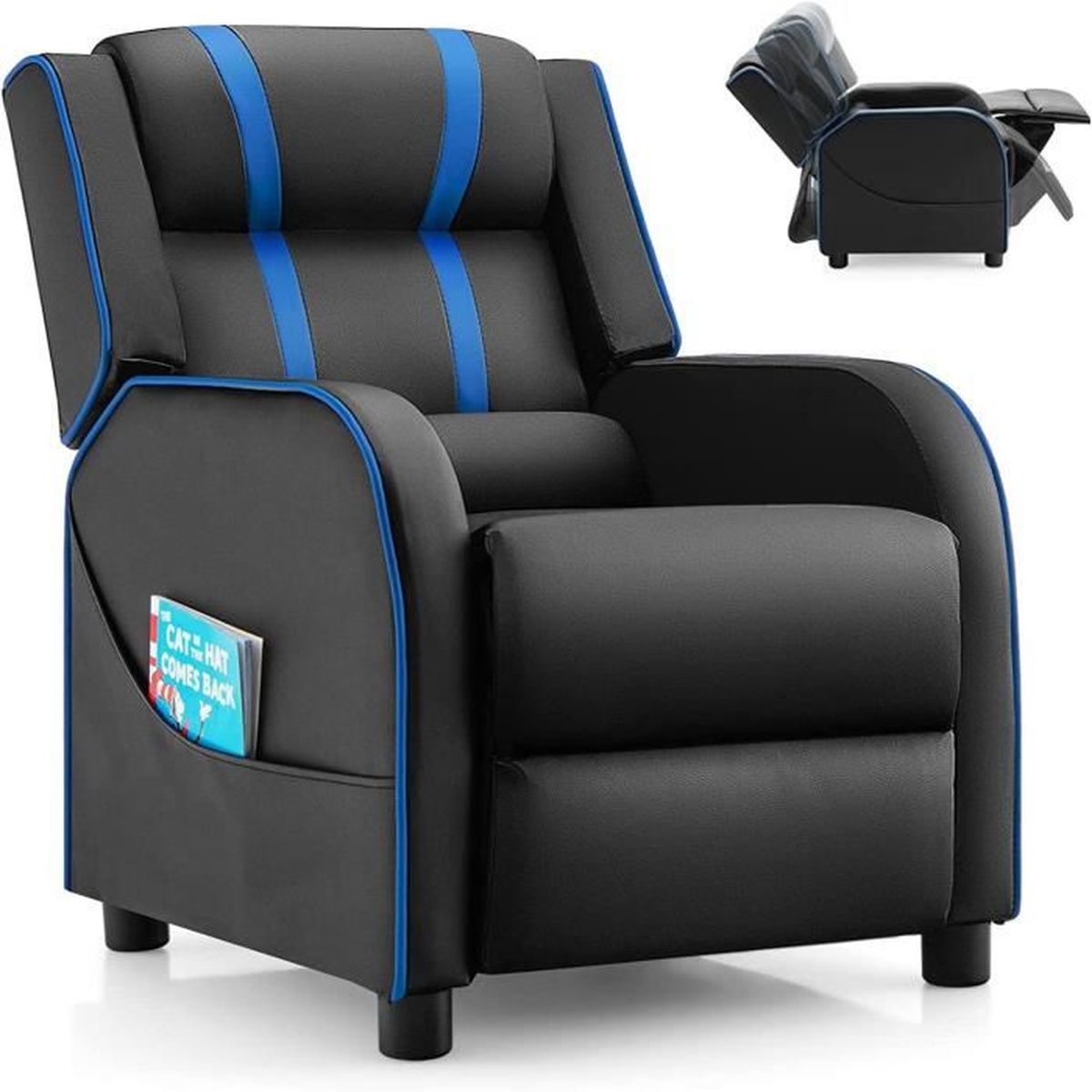DREAMADE Fauteuil Inclinable Salon pour Enfant, en Cuir PU, avec Repose ...