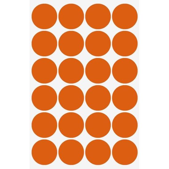 Royal Green Gommettes Étiquettes Autocollantes Rondes Orange 2.5 cm (25 ...