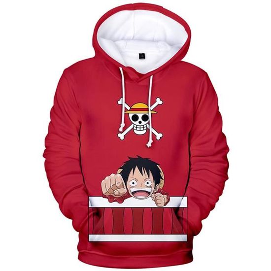Sweat à Capuche Fille One Piece Imprimé 3d Luffy Chopper Mode Mignon