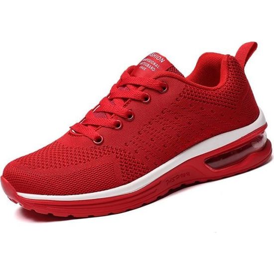 Baskets décontractées pour hommes grande taille rouges à lacets mode ...