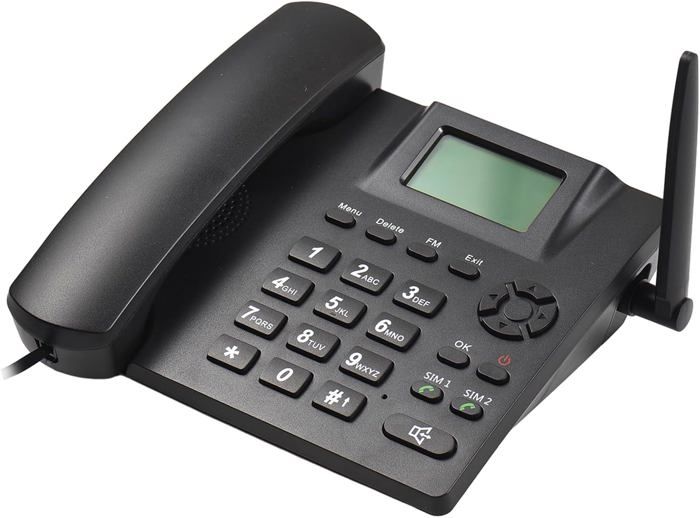 Téléphone Fixe Sans Fil Support Téléphonique De Bureau Gsm 850/900/1800/1900Mhz Double Carte Sim ...