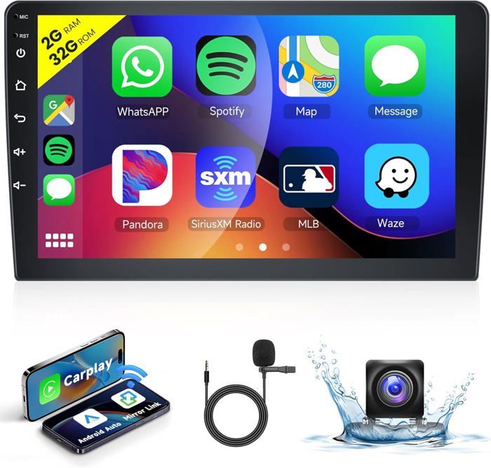 2G&32G 10.1" Android 13 Autoradio 2 Din Sans Fil Carplay Android Auto ...