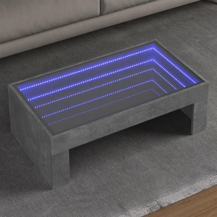 Prix bas - Table basse avec LED-Table salon pour Canapé - infini gris ...