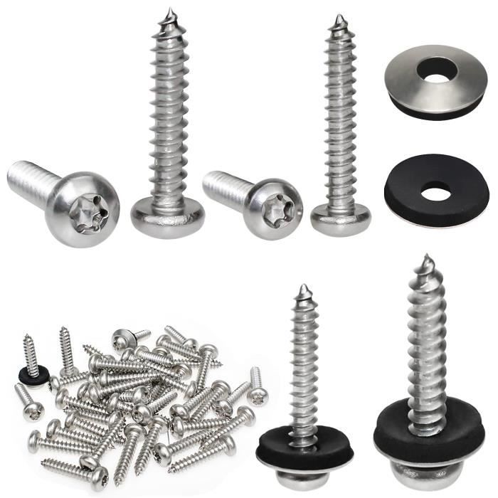 Rondelles - Vis Tôle Ondulée Étanche Acier Inoxydable M4.2 * 25mm M4.8 ...