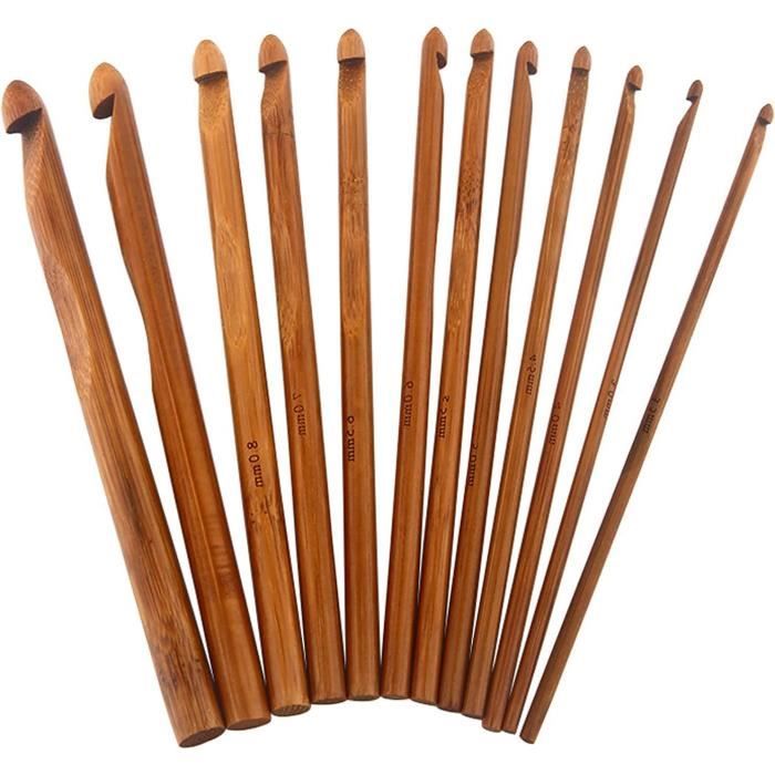 Crochet Set Tricot Aiguilles à Crochet Bois Crochet Aiguilles Bambou ...