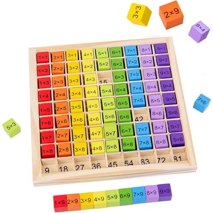 Table de Multiplication en Bois - Montessori - 1x1 - Éducatif - Double ...
