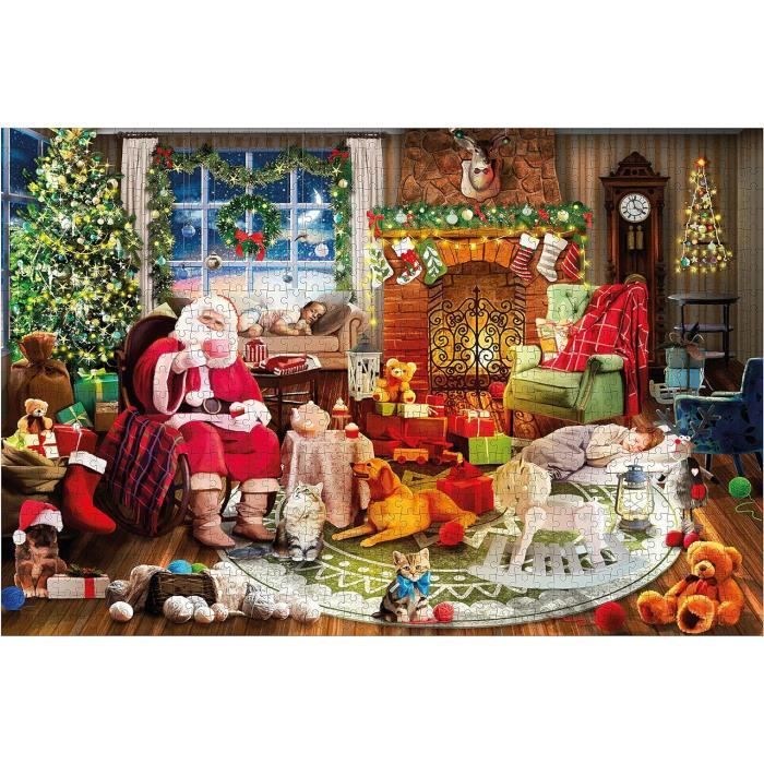 Puzzle De Noël 1000 Pièces Père Noël Traditionnel Design Festif Cadeau ...