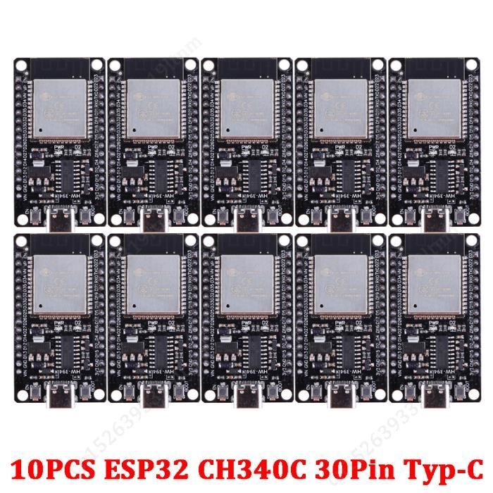 10pcs CH340C C 30P - WeMos D1 Mini-Carte de développement ESP32 WiFi ...