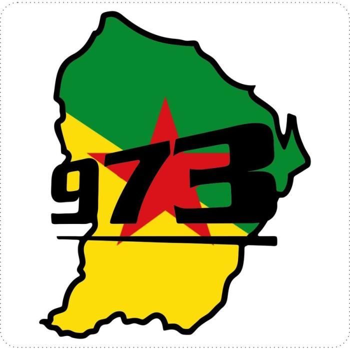 Autocollant sticker voiture guyane 973 carte - Cdiscount Maison
