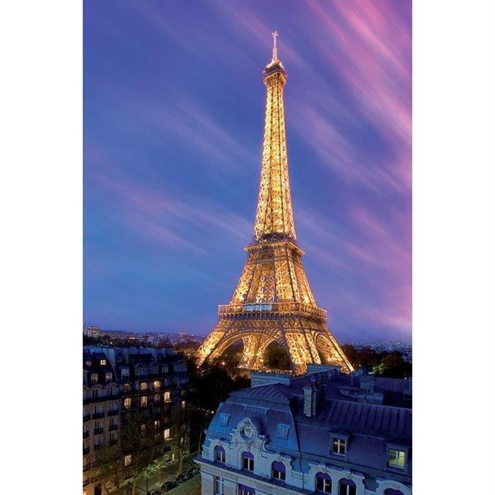 Poster Tour Eiffel le soir (Maxi 61 x 91.5cm) - Cdiscount Maison