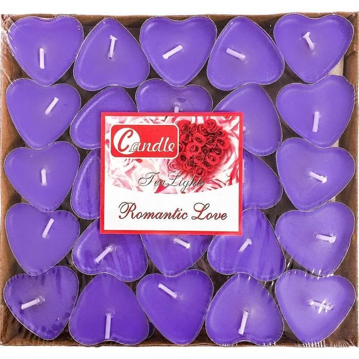 [N3824]Lot De 50 Mini Bougies Chauffe-Plat En Forme De Cœur, Amour ...