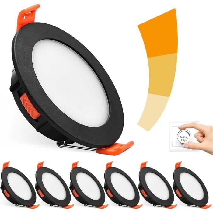 Spot Led Encastrable Dimmable Noir, 5W 500Lm Equivalent 50W Incandescence, Spot Led Extra Plat ...