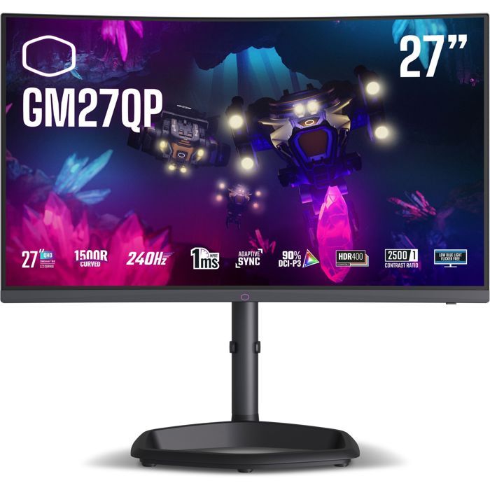 Écran PC - COOLER MASTER - GM27QP - 27'' QHD 240Hz - VA 1500R - HDR400 ...