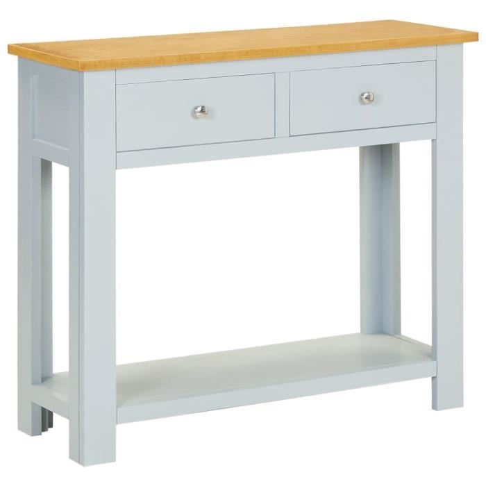 Table console 83x30x73 cm Bois de chêne massif - 11224 - Cdiscount Maison