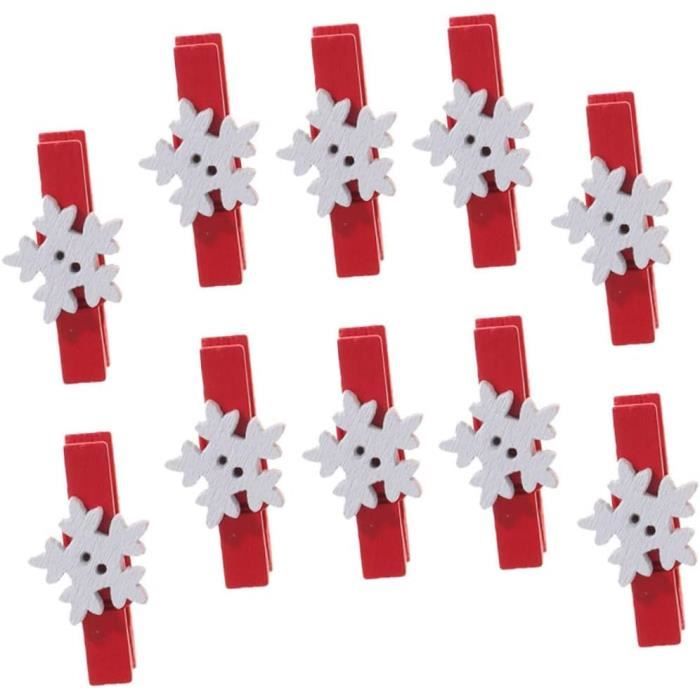 50 Pièces Mini Pince À Linge En Bois Chevilles Photo Clip Flocon De ...