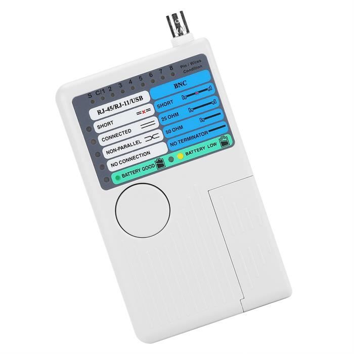 Testeur de câble réseau, 4 en 1 Portable LAN Testeur de câble réseau ...
