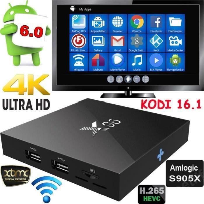 X96 Smart TV Box Android 6.0 Marshmallow Amlogic S905x Quad Core 4K 2G ...
