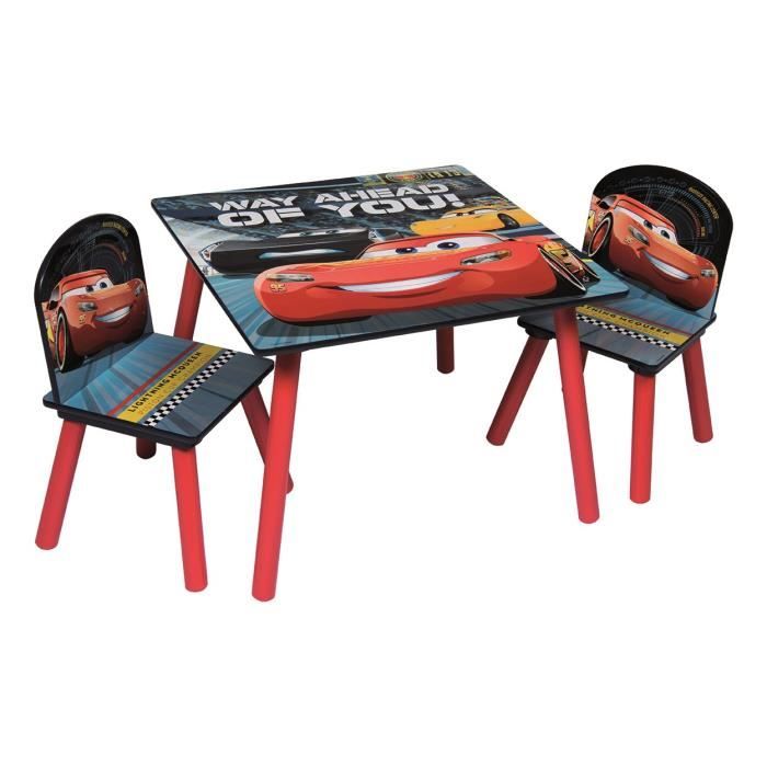 CARS 3 Table Enfant et 2 Chaises enfant en bois - Cdiscount ...