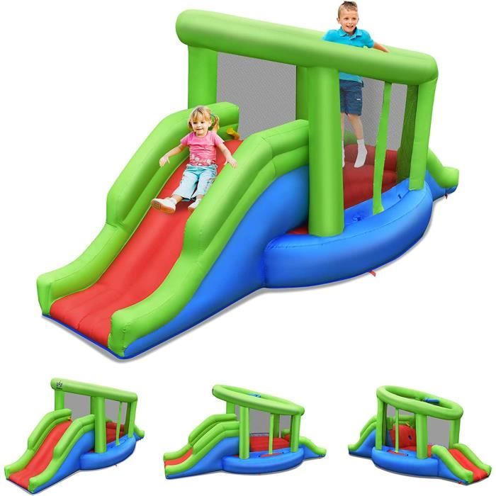GOPLUS Château Gonflable Escargot pour 3 Enfants de 3-10Ans,Jeux Plein ...