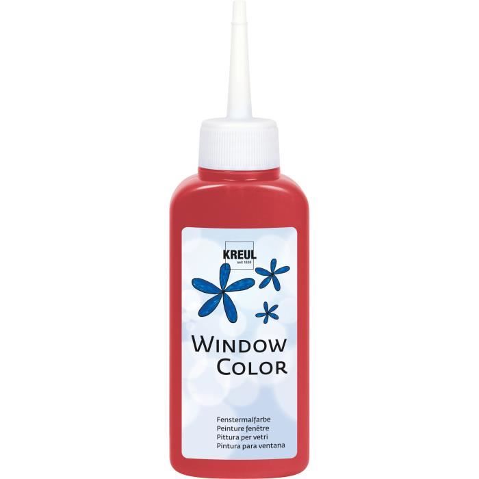 Peinture pour vitre - KREUL - Window Color - 80 ml - Rouge foncé - Pour ...