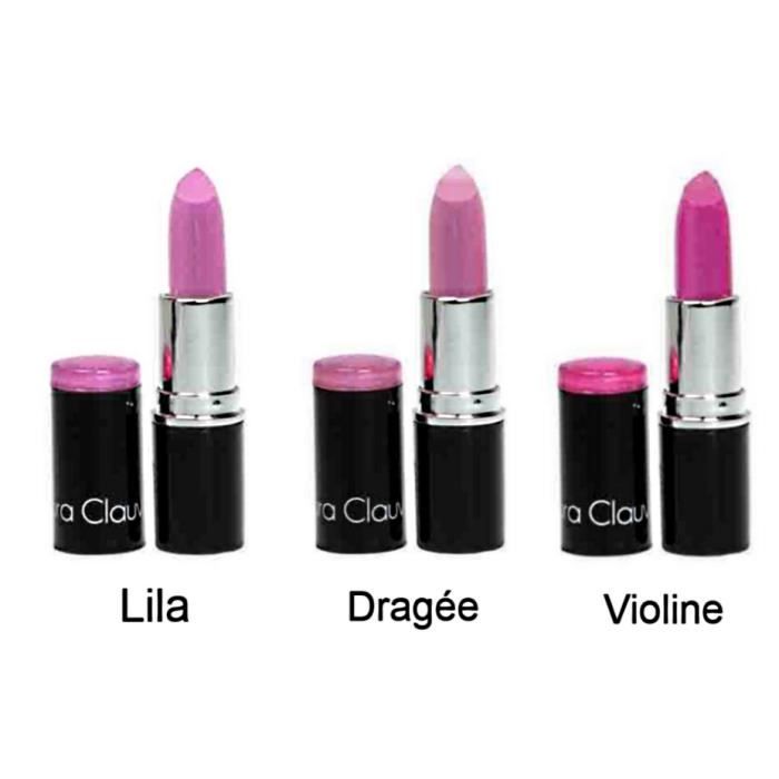 LOT DE 3 ROUGE A LEVRE ROSE VIOLET PAILLETE MAQUIL - Cdiscount Au quotidien