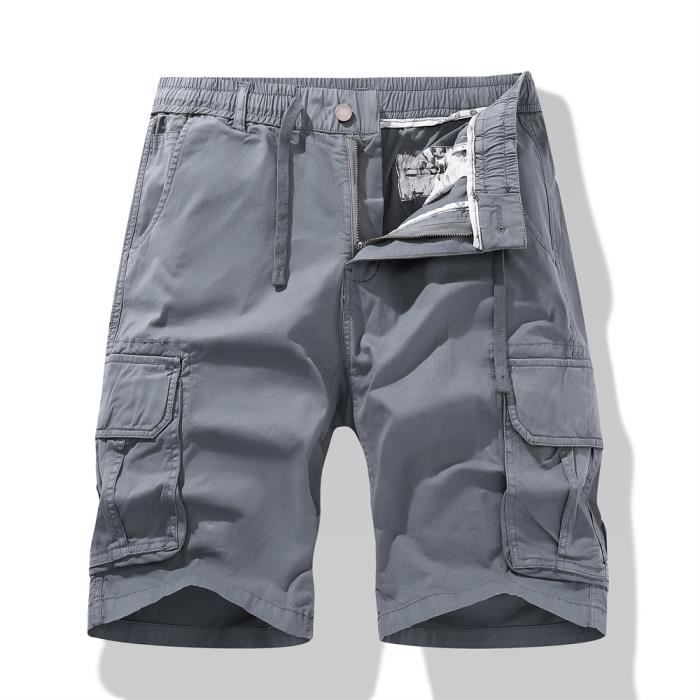 Short Homme - Dark Gris - Version large et multi-poches - Tenue de ...