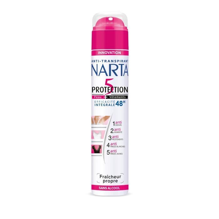 Déodorant Spray NARTA Protection 5 Anti-Transpirant 48h NARTA - 200 ml ...