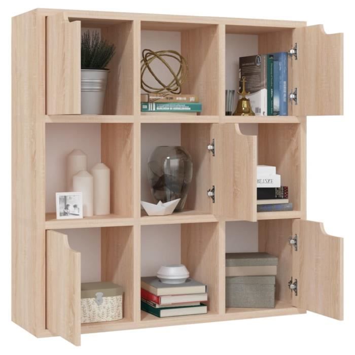 LVL - MEUBLE ETAGERE - Bibliothèque Chêne Sonoma 88,5x27,5x88 cm ...