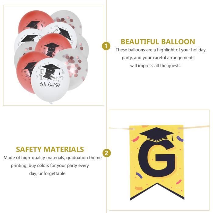 1 Set 27pcs Ballons De Fête Graduation Décorations Ornements ...
