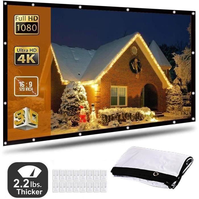Qualité-120 Pouces 4K HD 16: 9 Écran de Projection Pliable Lavable ...